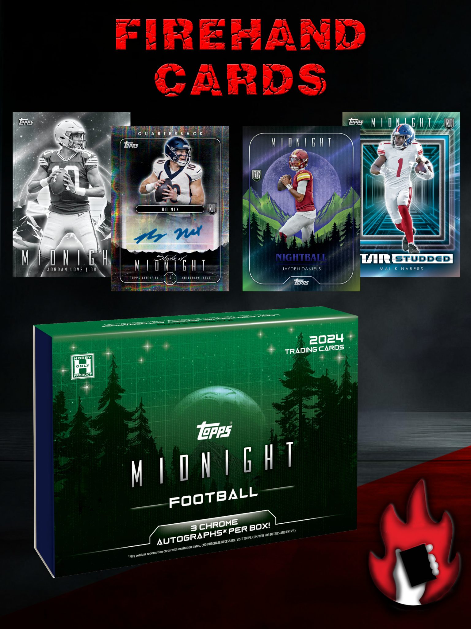 Firehandcards | 2024 Topps Midnight Football Hobby 8 Box Case Break PYT #1
