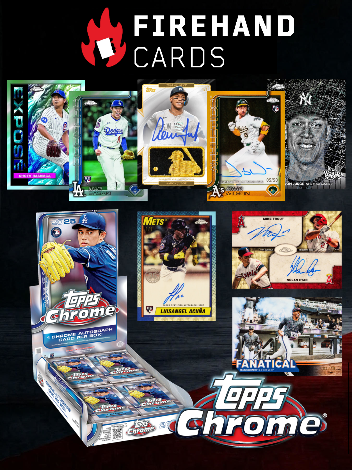 Firehandcards | 2025 Topps Chrome Baseball Hobby 12 Box Case Break PYT #1